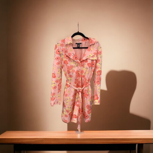 Apostrophe | Jackets & Coats | Pink Floral Apostrophe Trench Coat ...